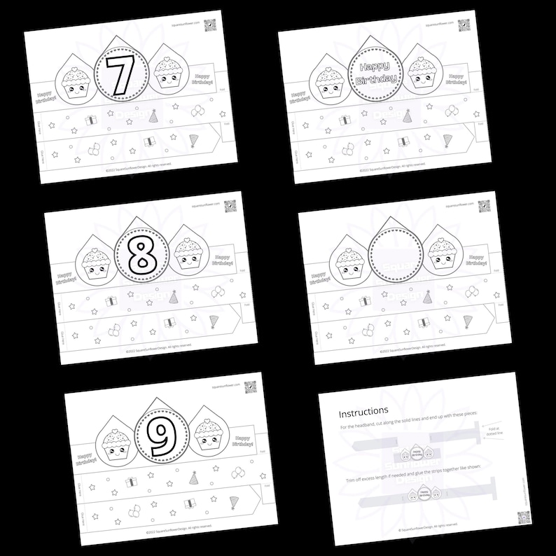 Numbered Birthday Crown Template Preschool Kindergarten Classroom DIY ...