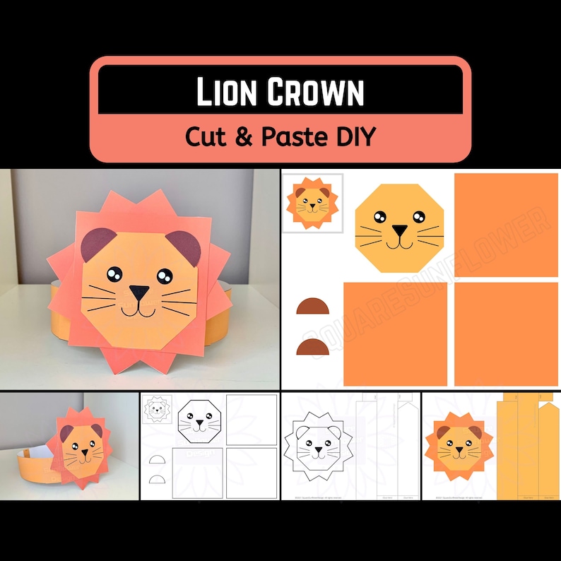 Lion Crown Printable Template, DIY Paper Craft (digital Download) - Etsy