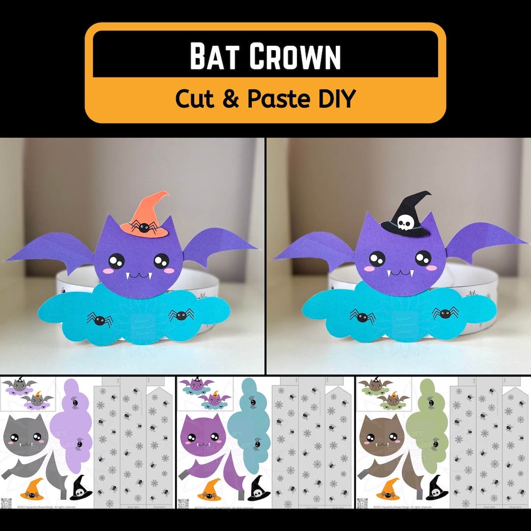 Bat Printable Crown Template Fun Kids Craft Printable Build Your Own ...
