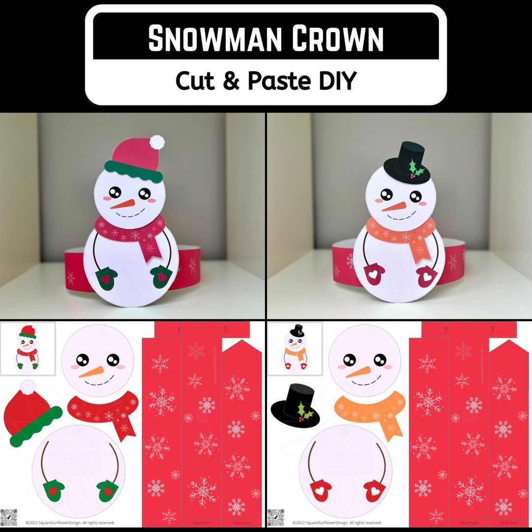 Snowman Paper Crown Template, Christmas Craft (digital Download) - Etsy ...