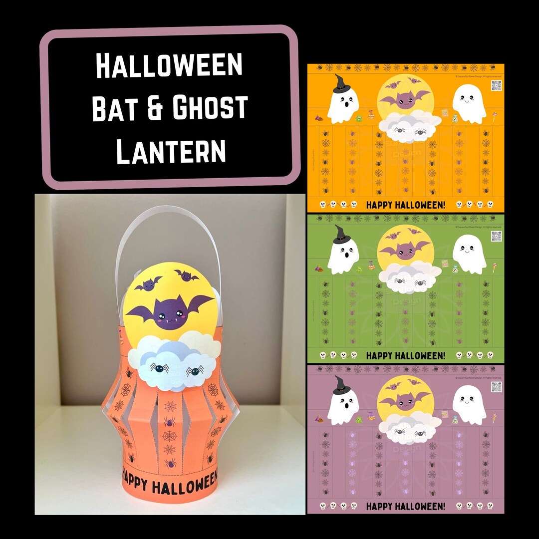 Halloween Bat & Ghost Lantern Templates Kids Crafts Printables ...