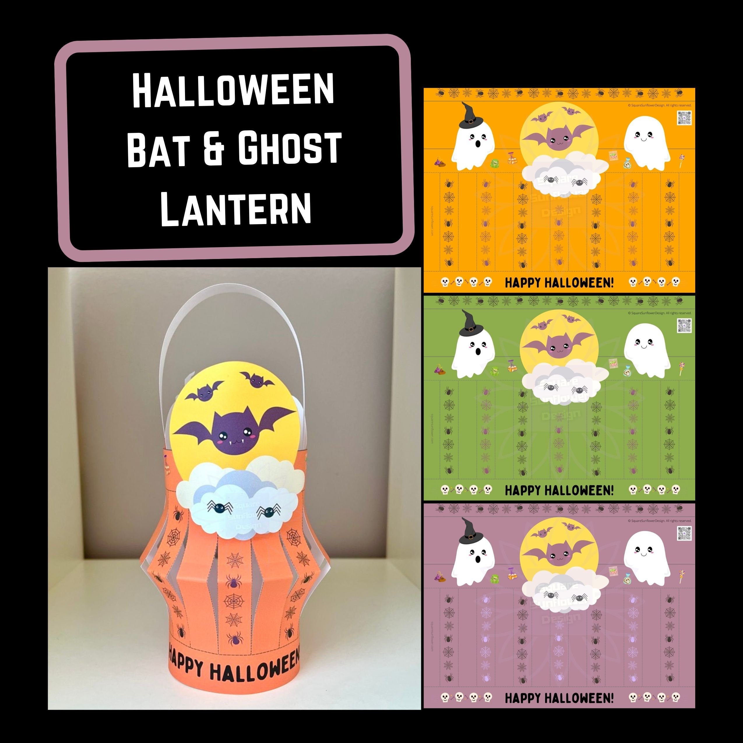 Halloween Bat & Ghost Lantern Templates Kids Crafts Printables ...