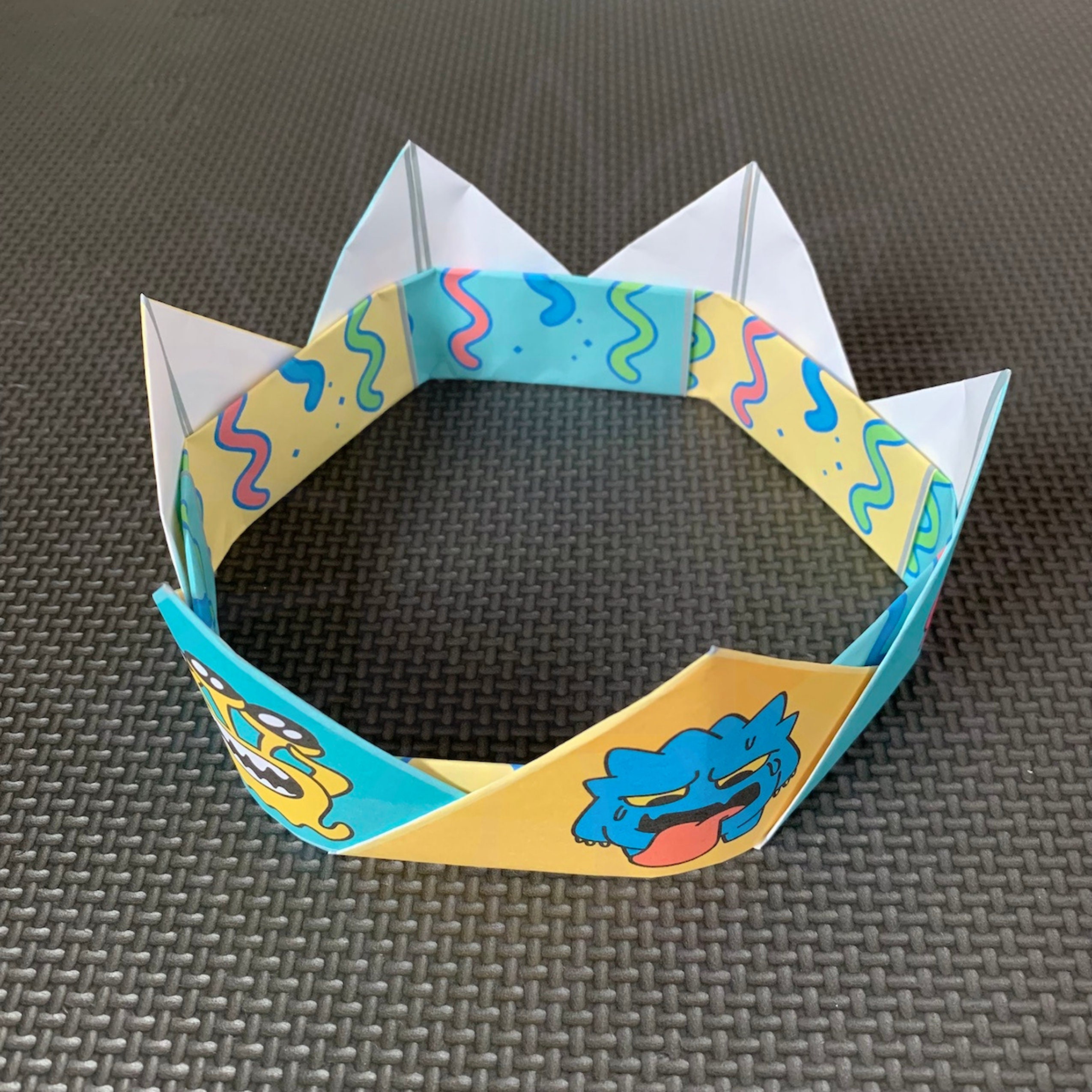 Kids Monsters Paper Crown Printable, Origami Crown Template, Preschool ...