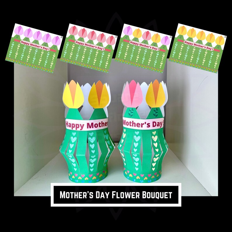 DIY Flower Bouquet for Mother's Day Paper Crafts Easy Kids Printable ...