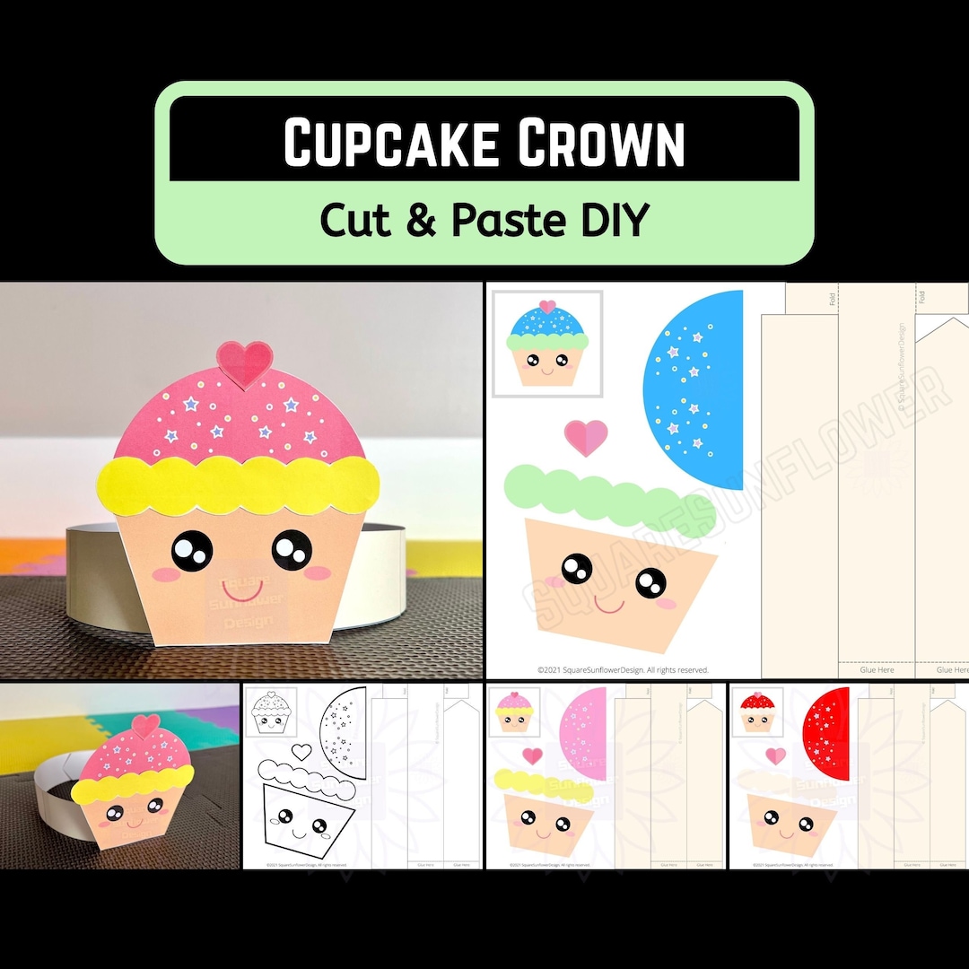 Cupcake Printable Crown Template Fun Kids Craft Printable Build Your ...