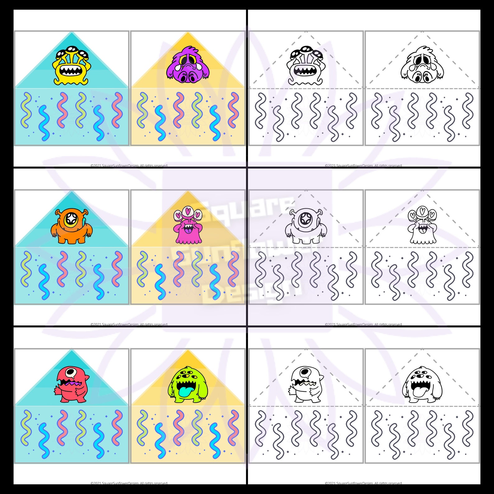 Kids Monsters Paper Crown Printable, Origami Crown Template, Preschool ...