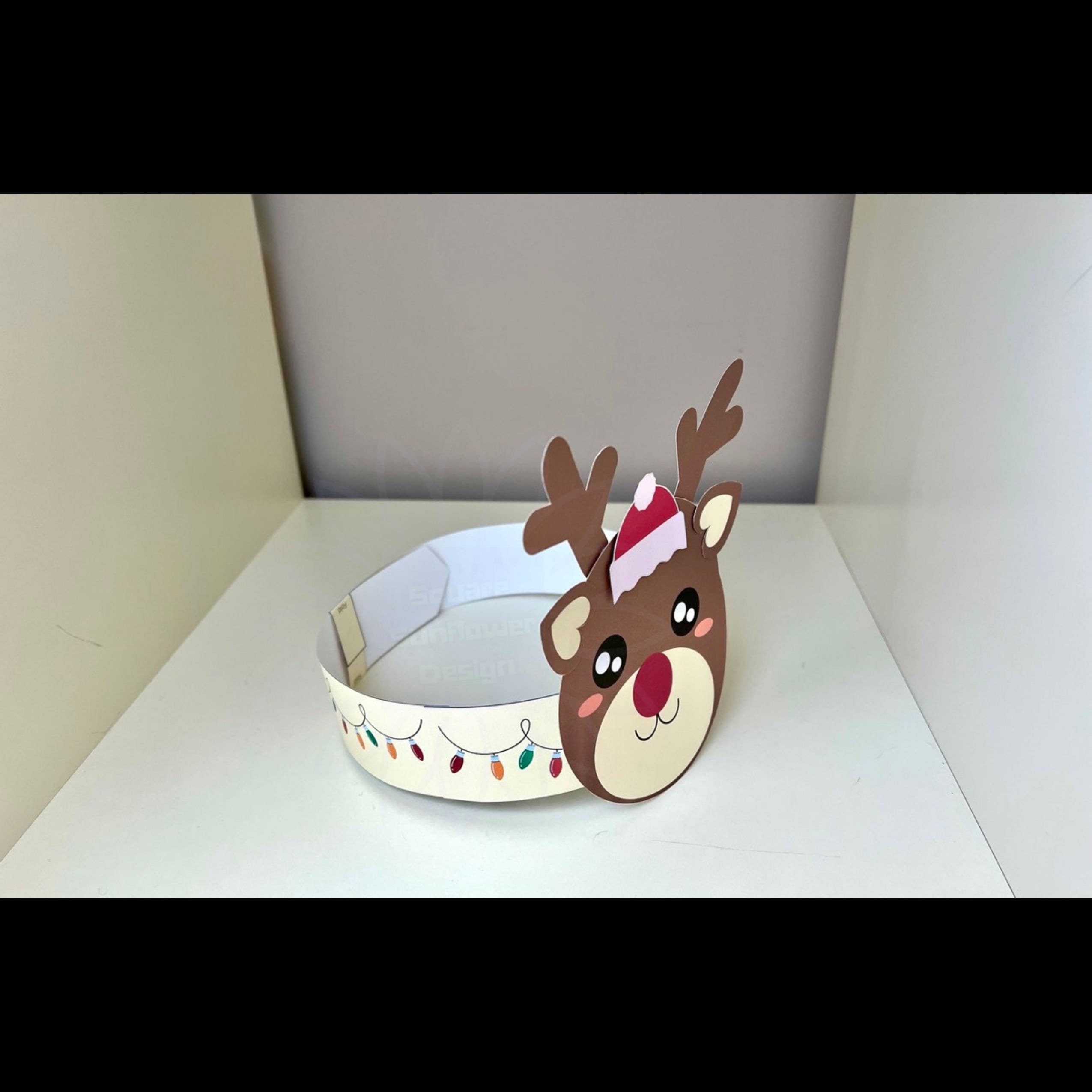 Reindeer Printable Crown Template Build Your Own Christmas Hat ...