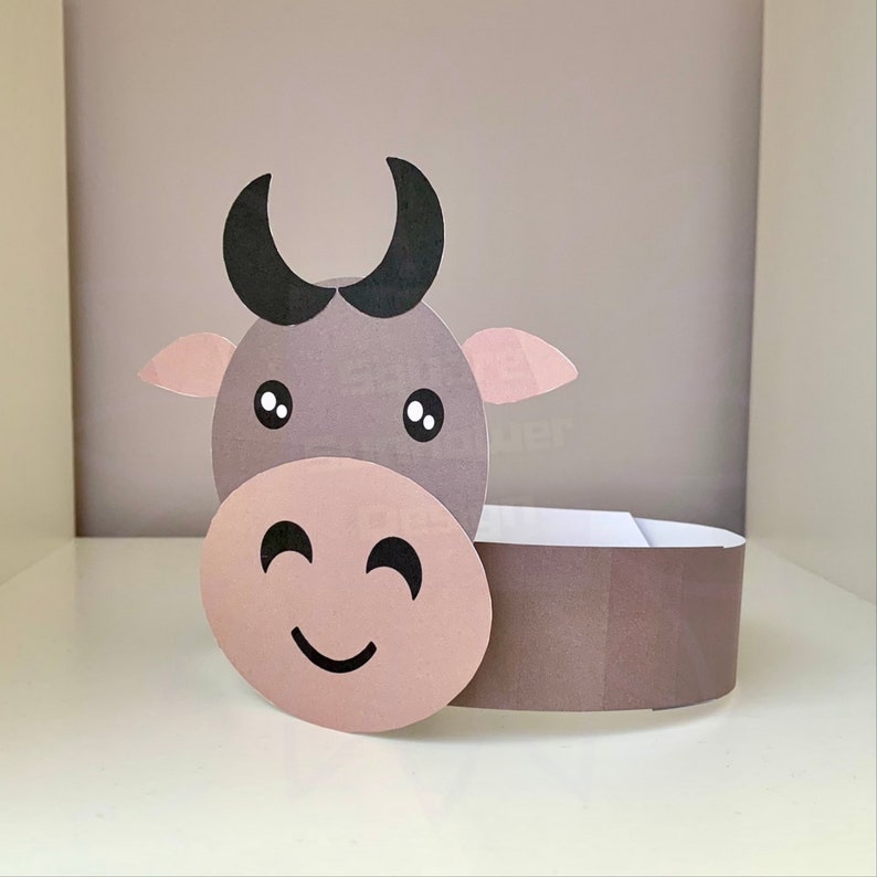 Kids Cow Headband Costume Pretend Play, Assemble Your Own Color Your ...