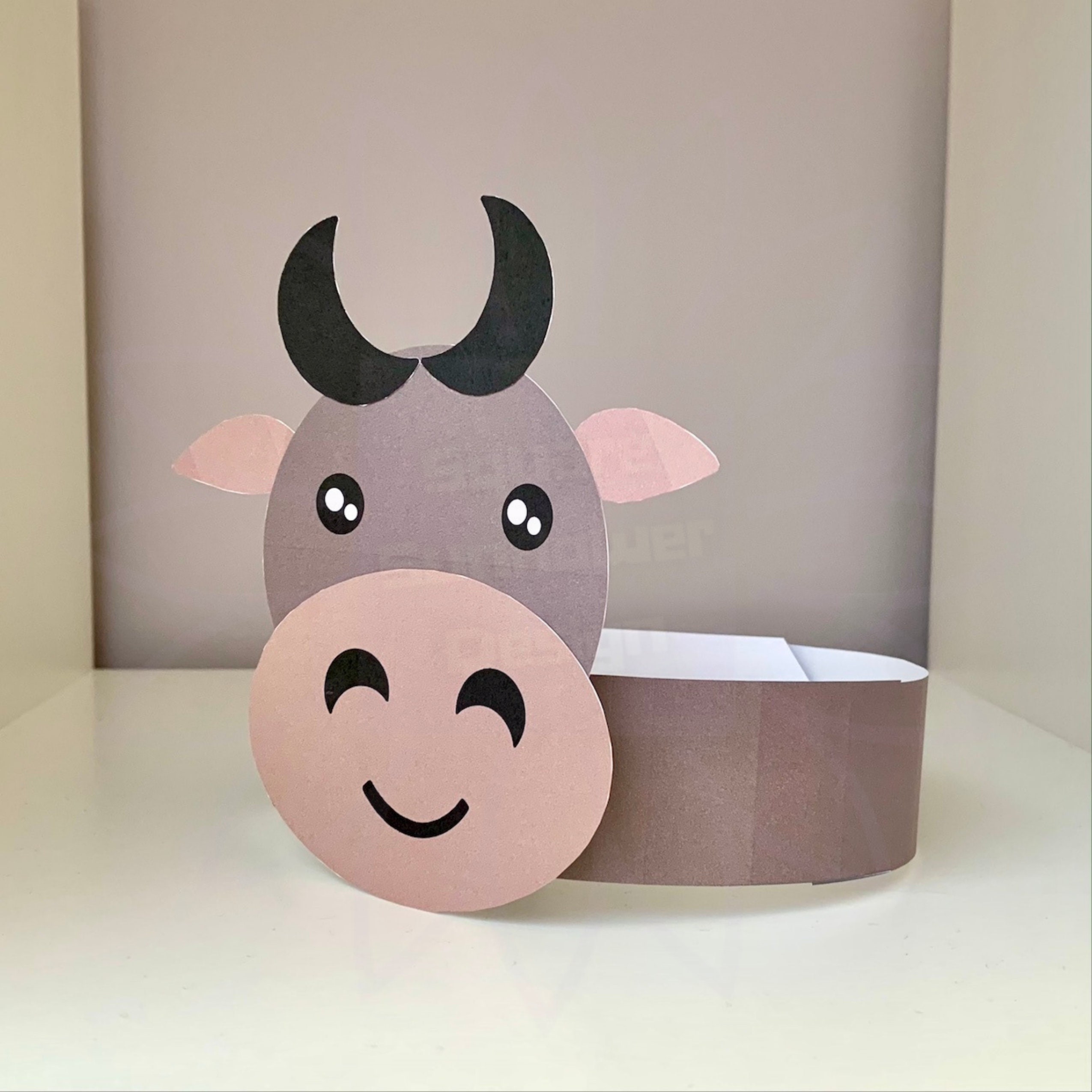 Kids Cow Headband Costume Pretend Play, Assemble Your Own Color Your ...