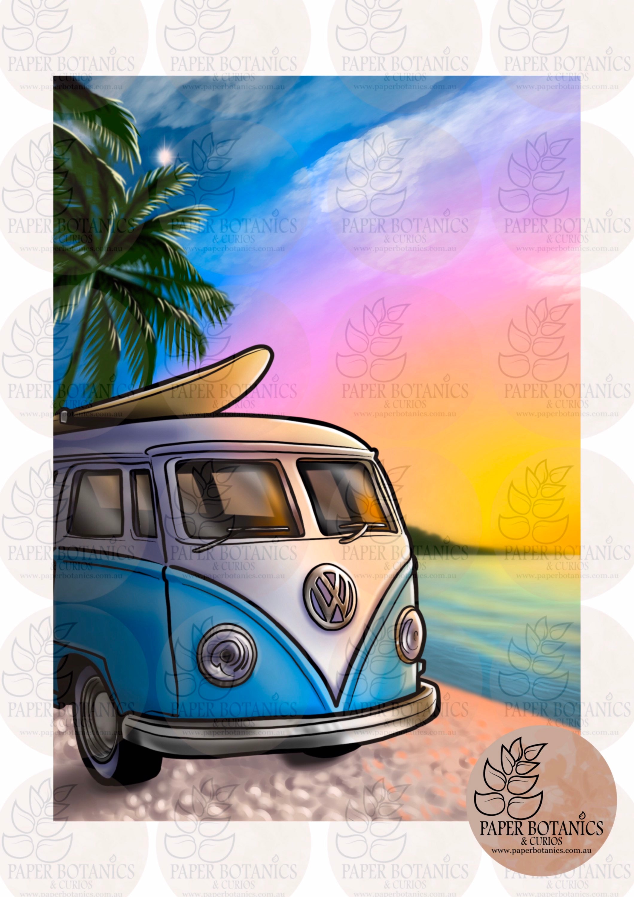 VW Combi at the Beach Painting, Gorgeous Colour and Details. Hand ...