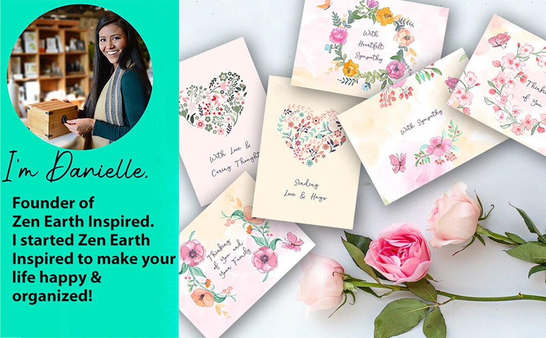 Zen Earth Inspired Sympathy Cards Envelopes 24 Pack 5x7 Condolances ...