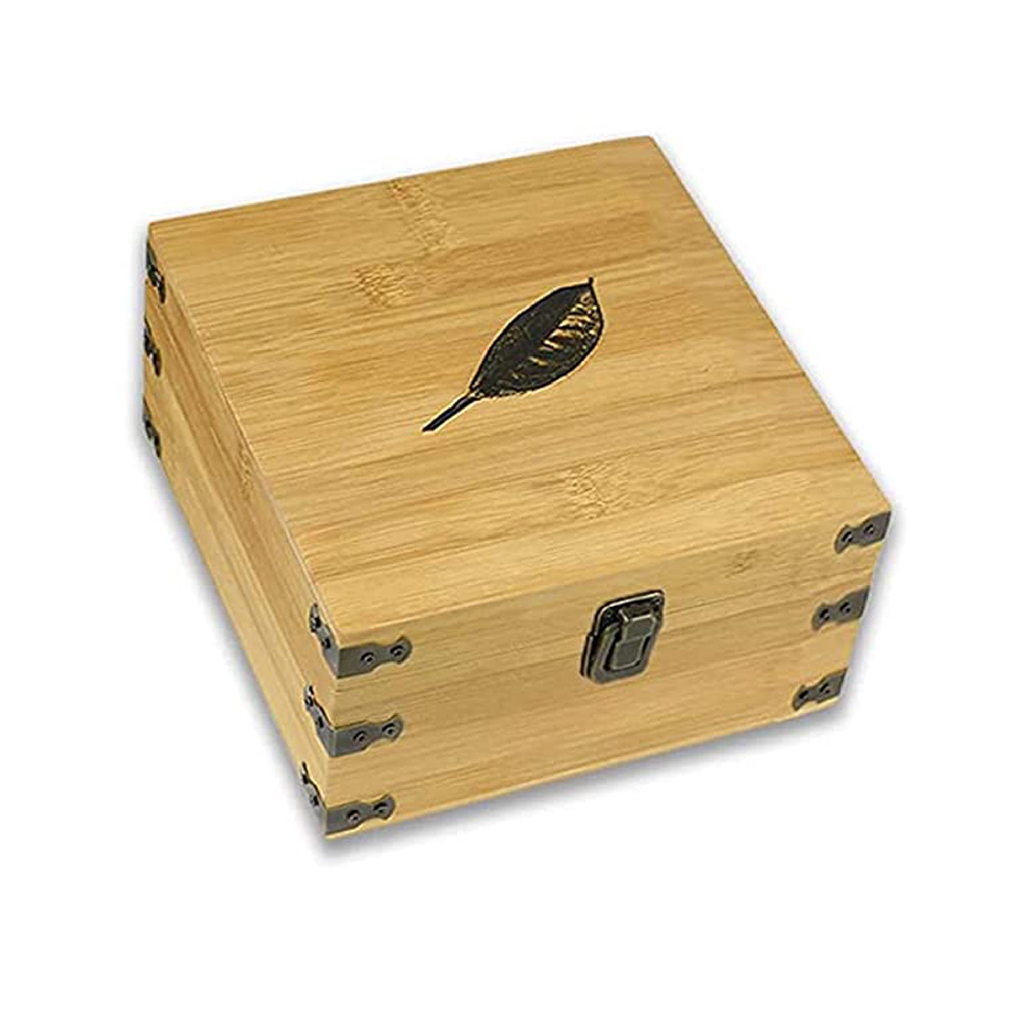 Square Bamboo Tea Organizer Box Countertop Storage Chest With - Etsy