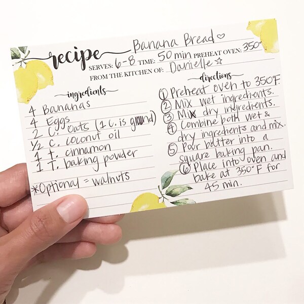 Cute Recipe Cards - Etsy
