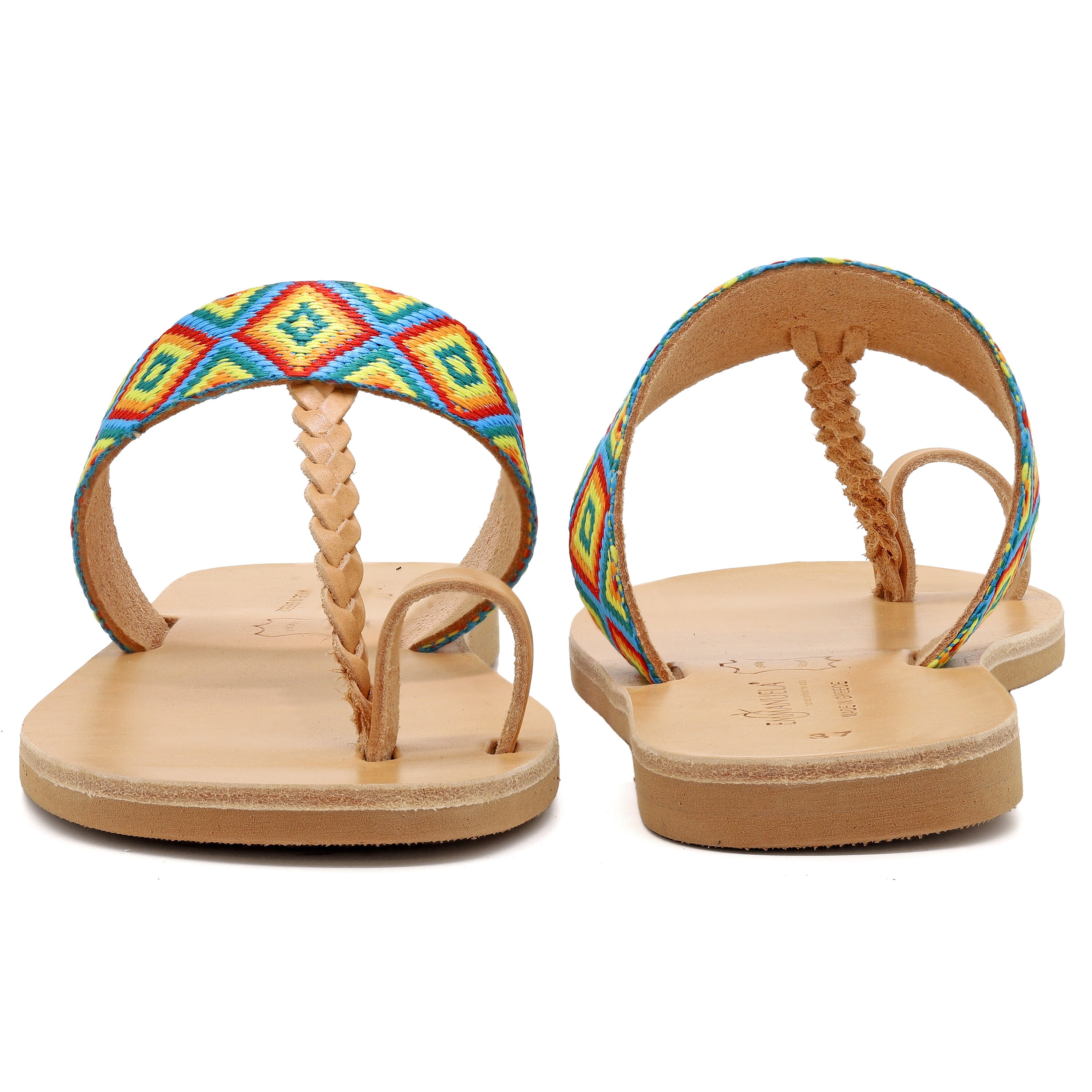 Colorful Toe Ring Sandals Boho Leather Sandals Classy Greek - Etsy UK