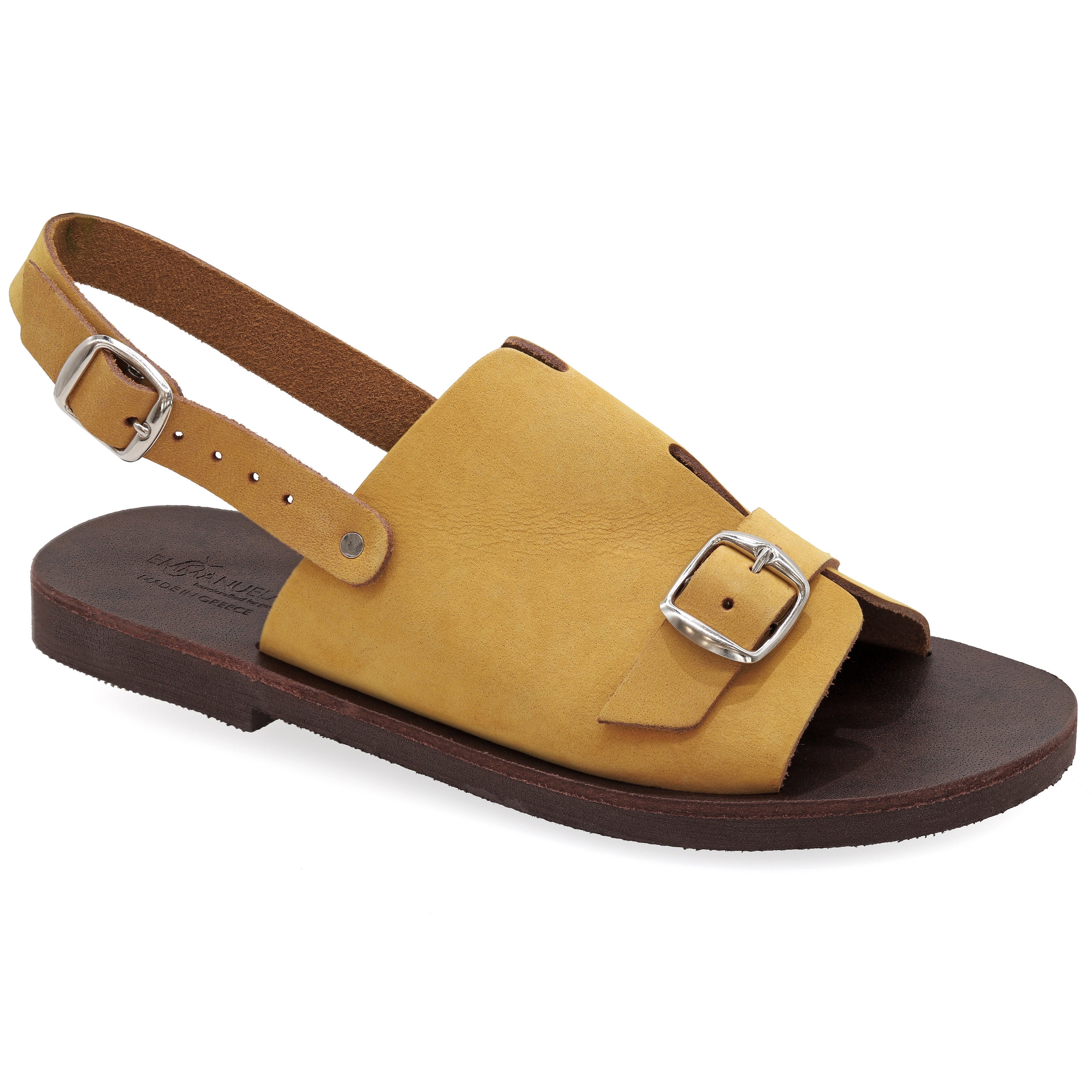 Greek Style Sandals Quality Leather Open Toe Flat Sandals - Adjustable ...