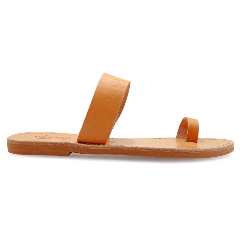 Yellow Mustard Leather Toe Ring Sandals Quality Slide on - Etsy