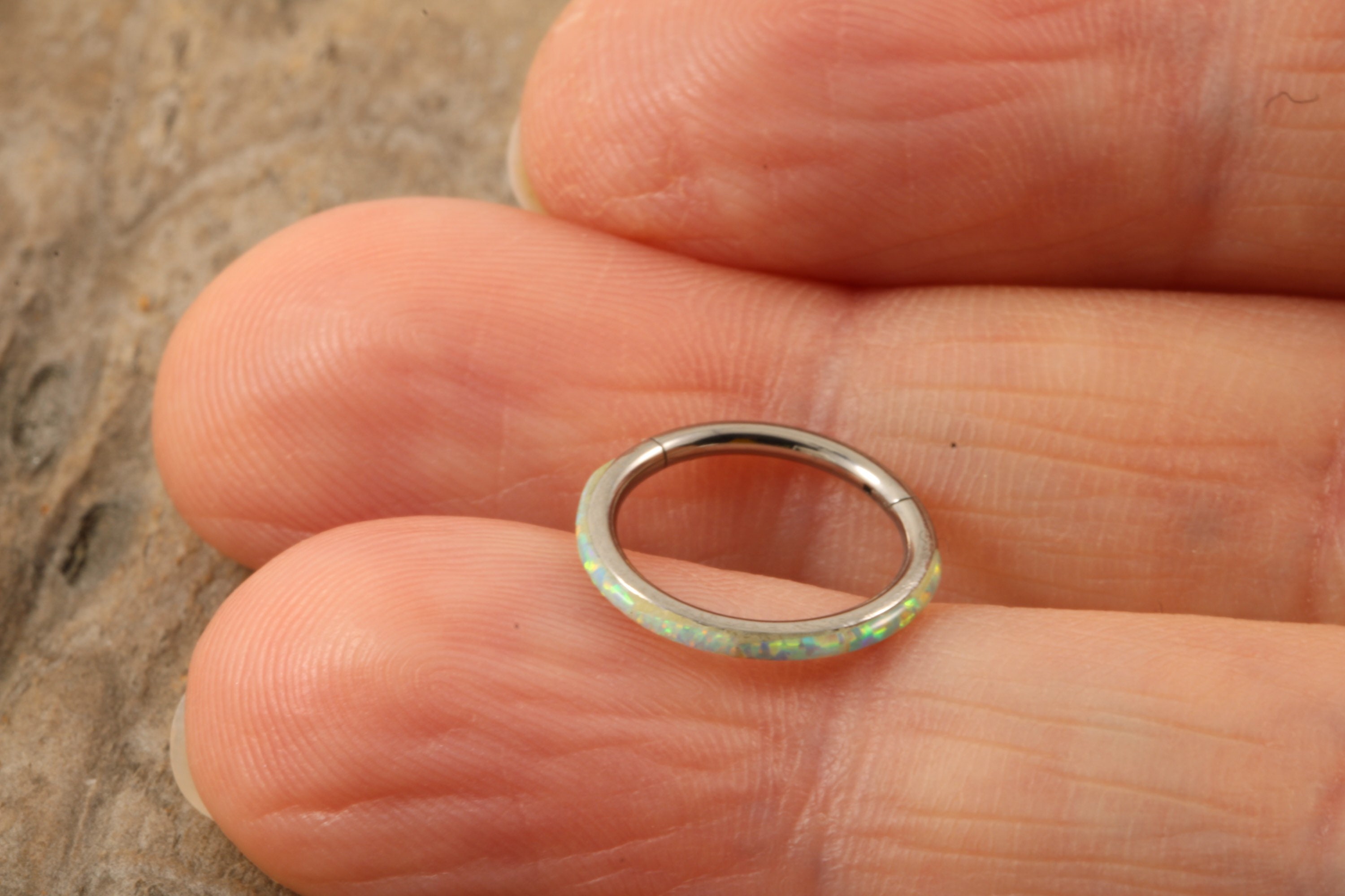 NEW G23/ASTM F136 Titanium Opal Hinged Segment Hoop Ring | Etsy NEW G23/ASTM F136 Titanium Opal Hinged Segment Hoop Ring | Etsy