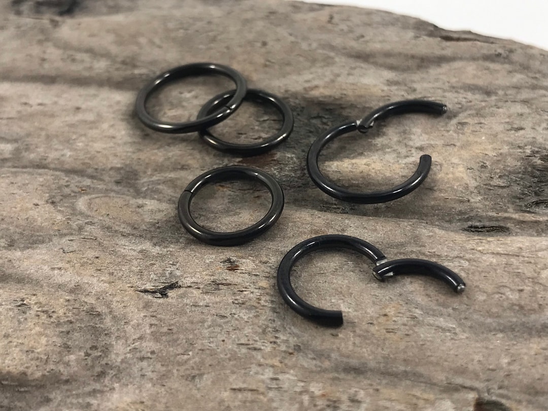 NEW High Quality 316l Surgical Steel Black Clicker - Black Endless Hoop ...