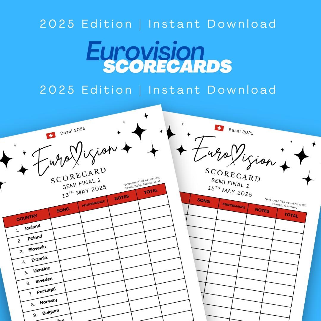 Eurovision Score Sheets Cards | 2025 Printable Games Party Fun - Etsy