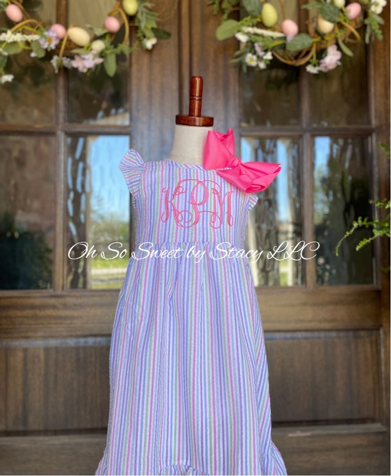Girls Seersucker Dress - Etsy
