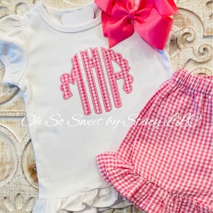 Girls Monogram Clothing Set, 5 Color Options - Etsy