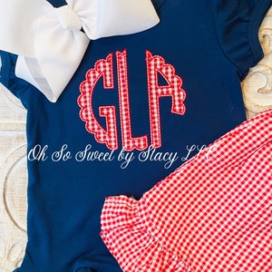 Girls Monogram Clothing Set, 5 Color Options - Etsy