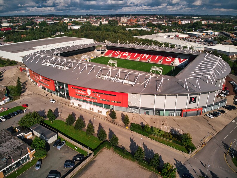 St Helens Saints Rugby Stadium Angled Print - Etsy