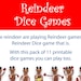 Reindeer Dice Games Printable Game for Family Game Night and Christmas ...