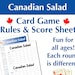 Printable Canadian Salad Card Game Rules and Score Sheet, Fruit Salad ...