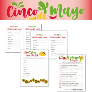 Printable Cinco De Mayo Party Game Bundle - Etsy