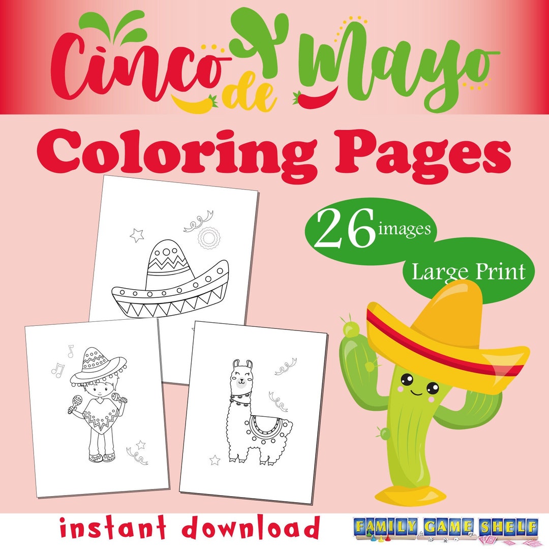 Printable Cinco De Mayo Coloring Pages - Etsy