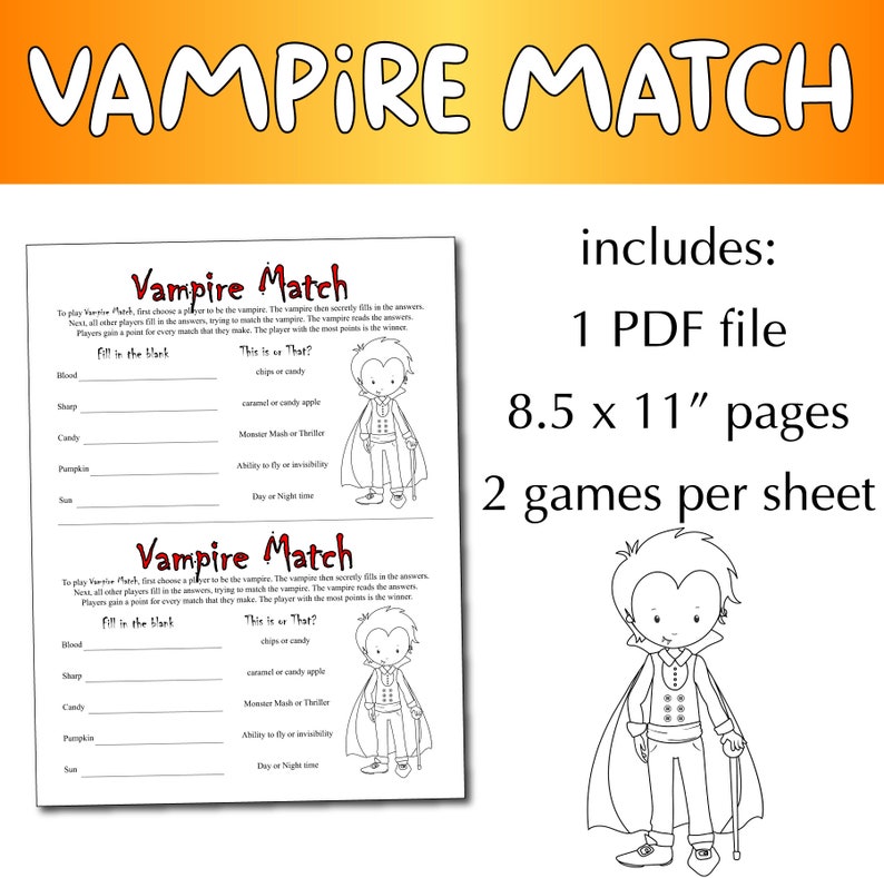 Halloween Match Games Bundle, Printable Halloween Party Games ...