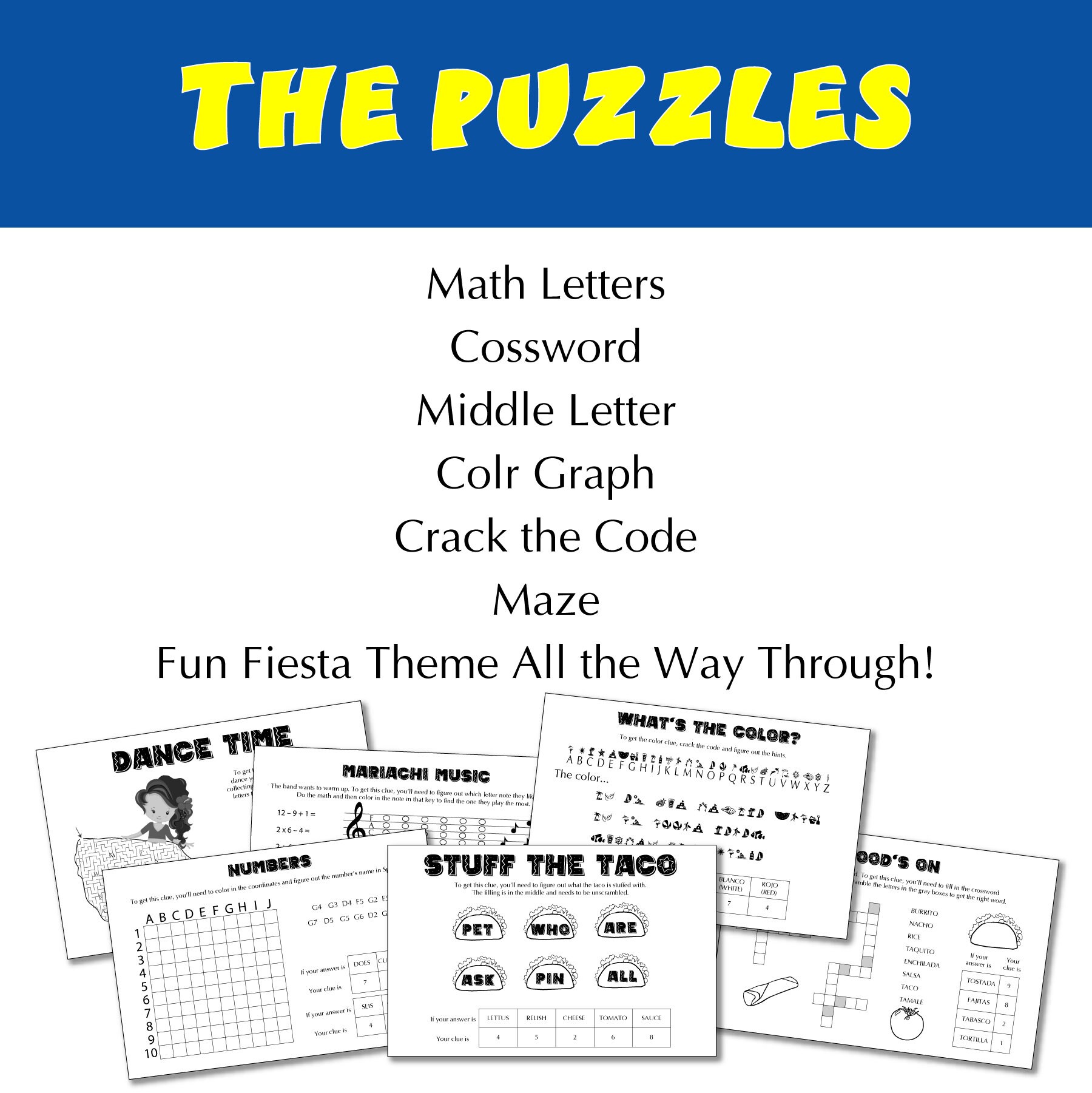 Escape Room for Kids Printable Party Game, Save the Fiesta Birthday ...