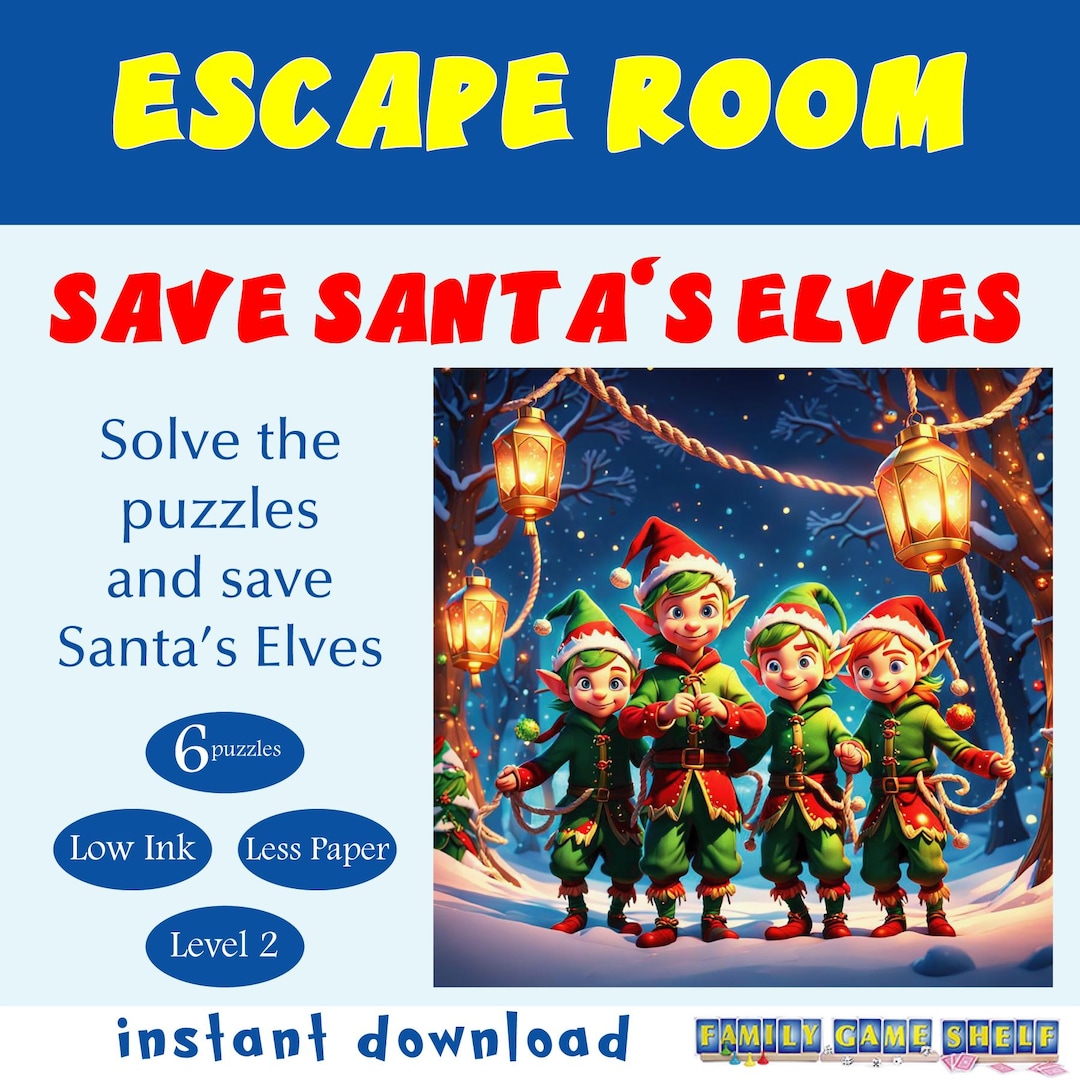Elf Escape Room Printable Save the Christmas Elves Escape Room Kit for ...