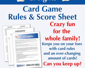 500 Five Hundred Card Game Rules & Scorecard {PDF - Printable} - Etsy ...
