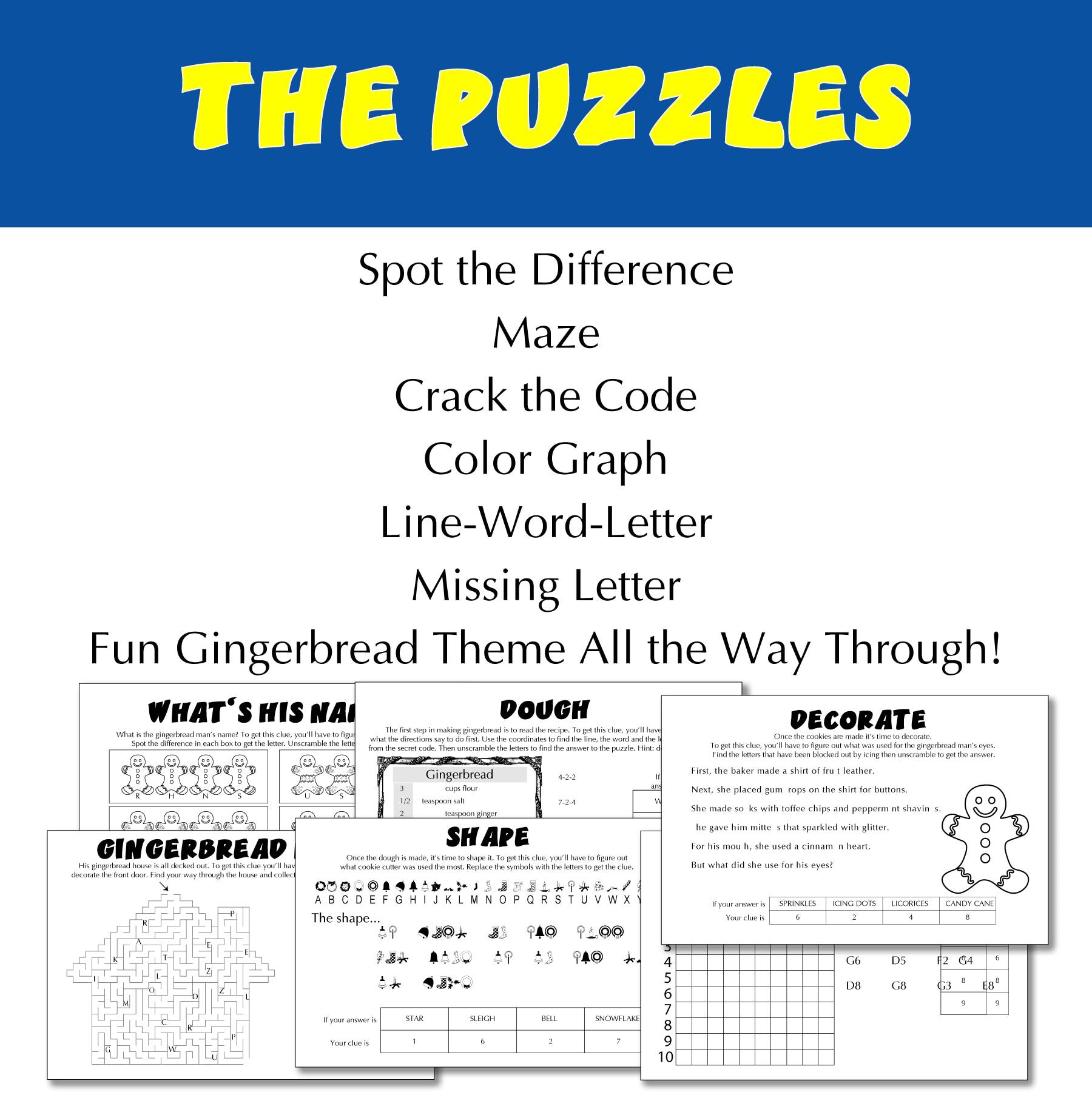 Printable Escape Room Save the Gingerbread Man Escape Room Kit for Kids ...