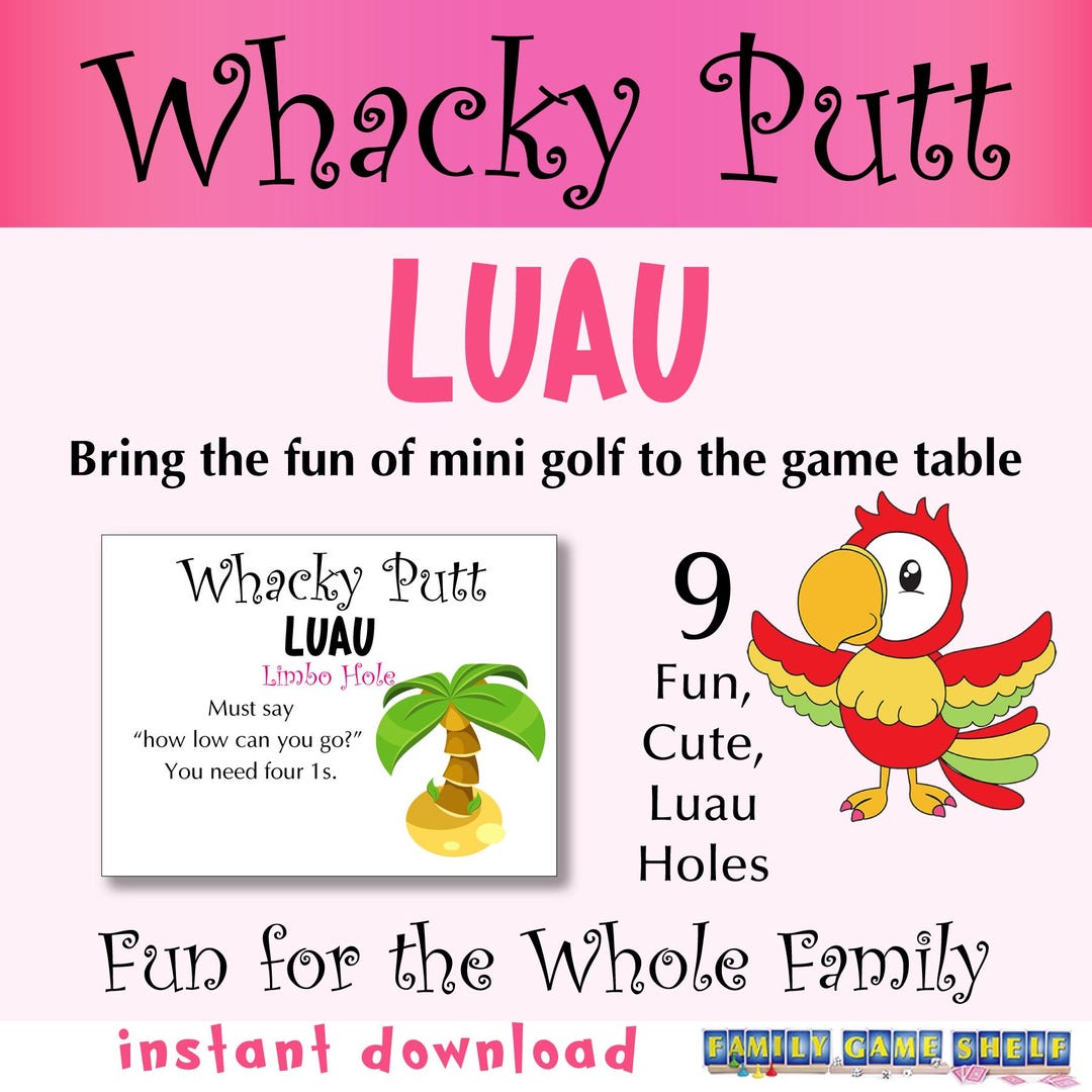 Luau Mini Golf Dice Game Printable PDF Whacky Putt Family Game - Etsy