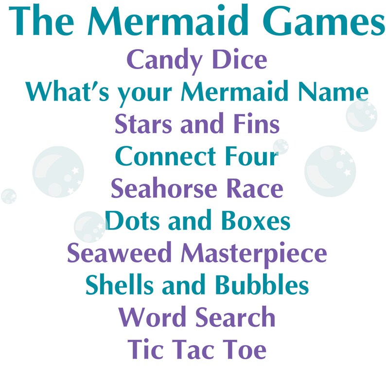 Mermaid Game Bundle, Printable Mermaid Games, Mermaid Printable, Under ...