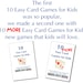 Printable Card Games for Kids, Easy Card Games for Kids, Printable Card ...