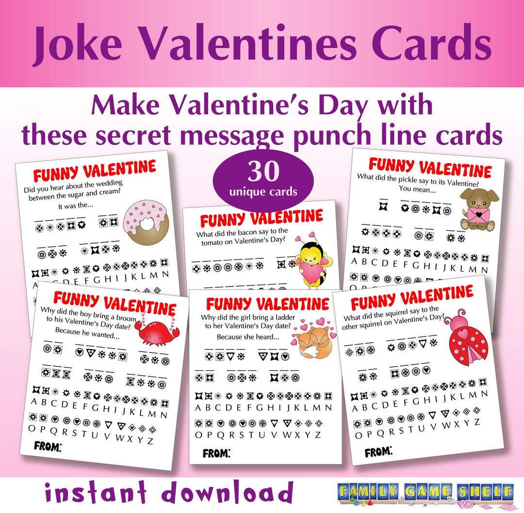 Funny Valentine's Day Cards for Kids, School, Classroom, Valentines Day ...