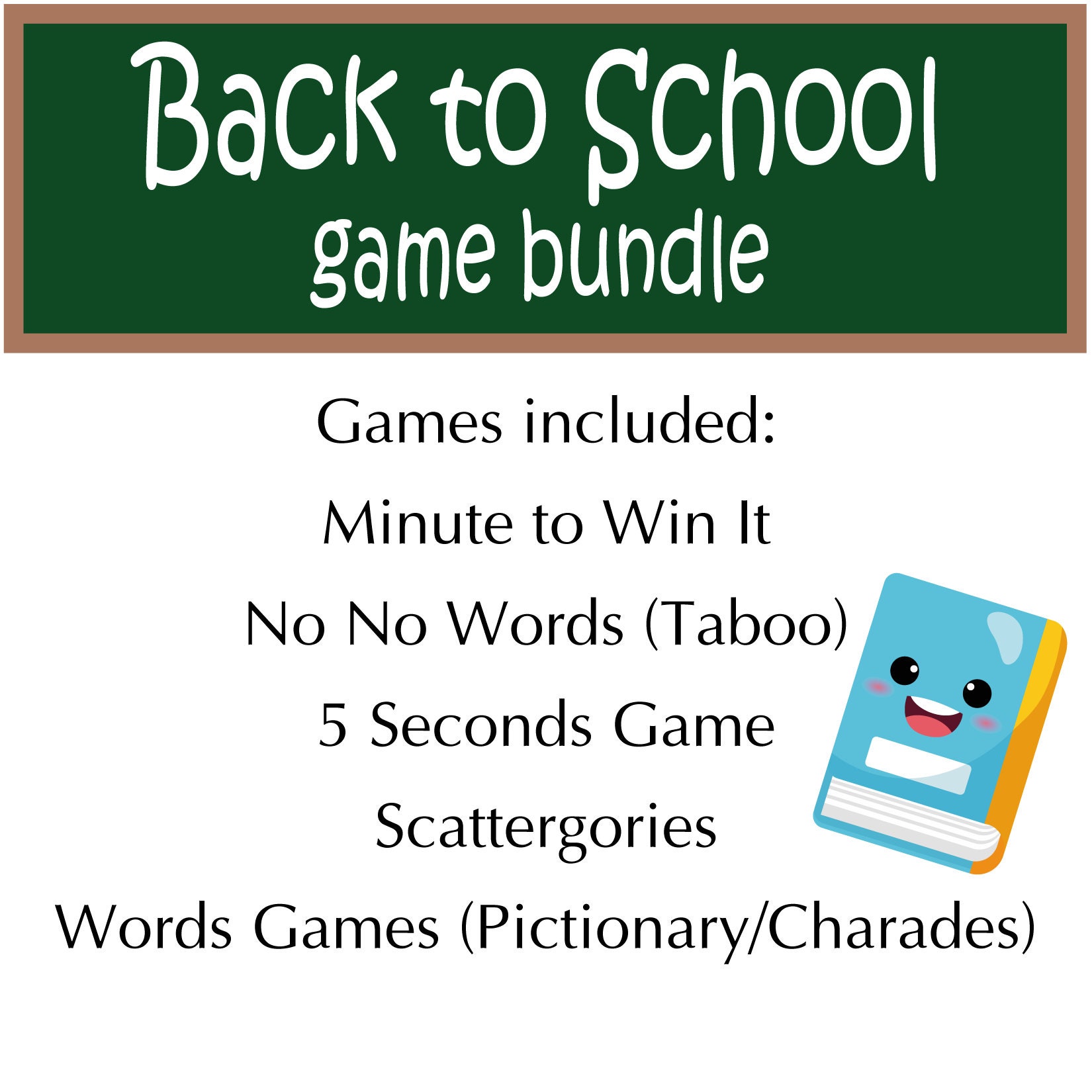 Printable Back to School Game Bundle, Family Game Night, Family Board ...