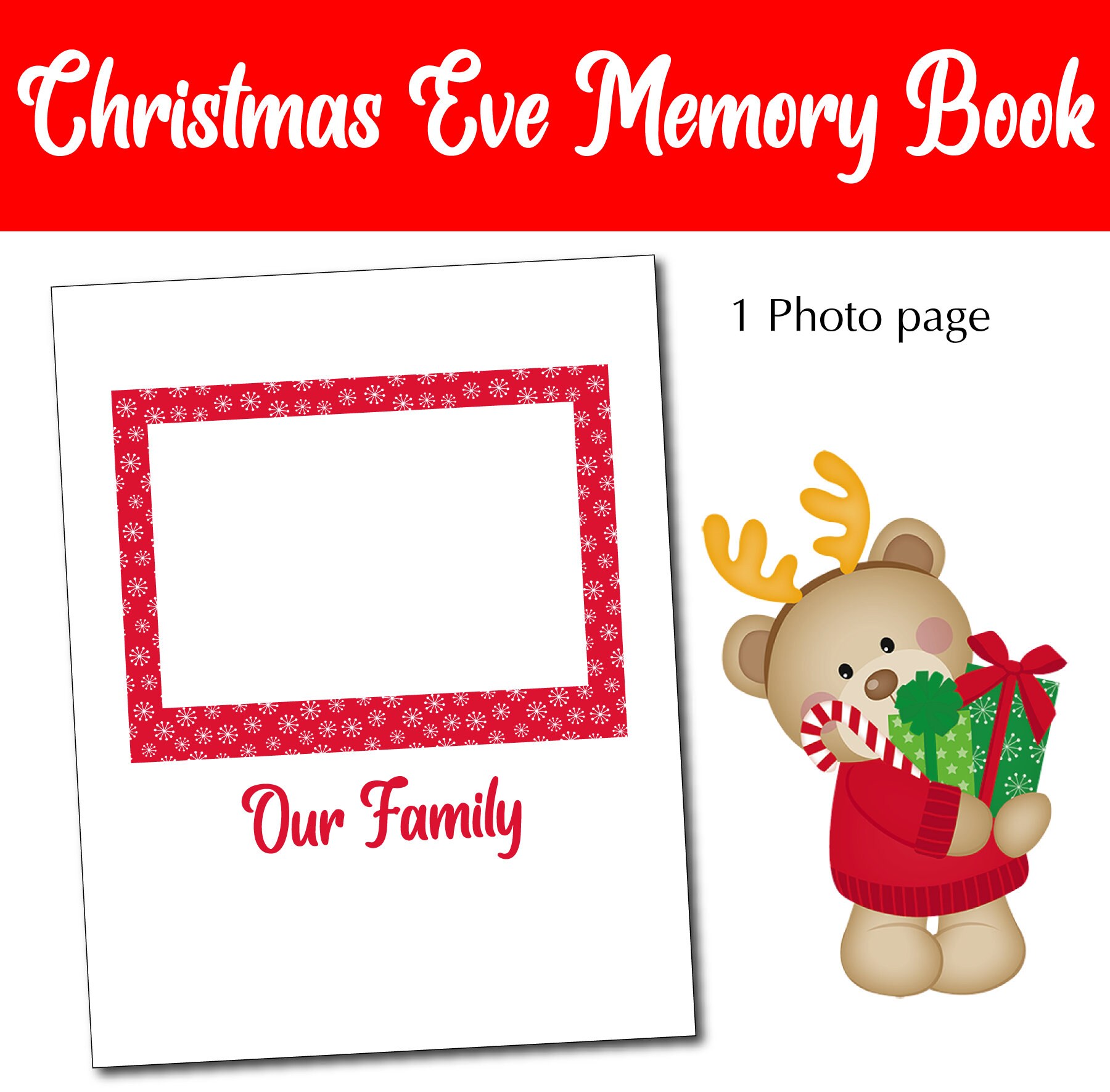 Printable Christmas Eve Memory Book for Christmas Eve Box - Etsy