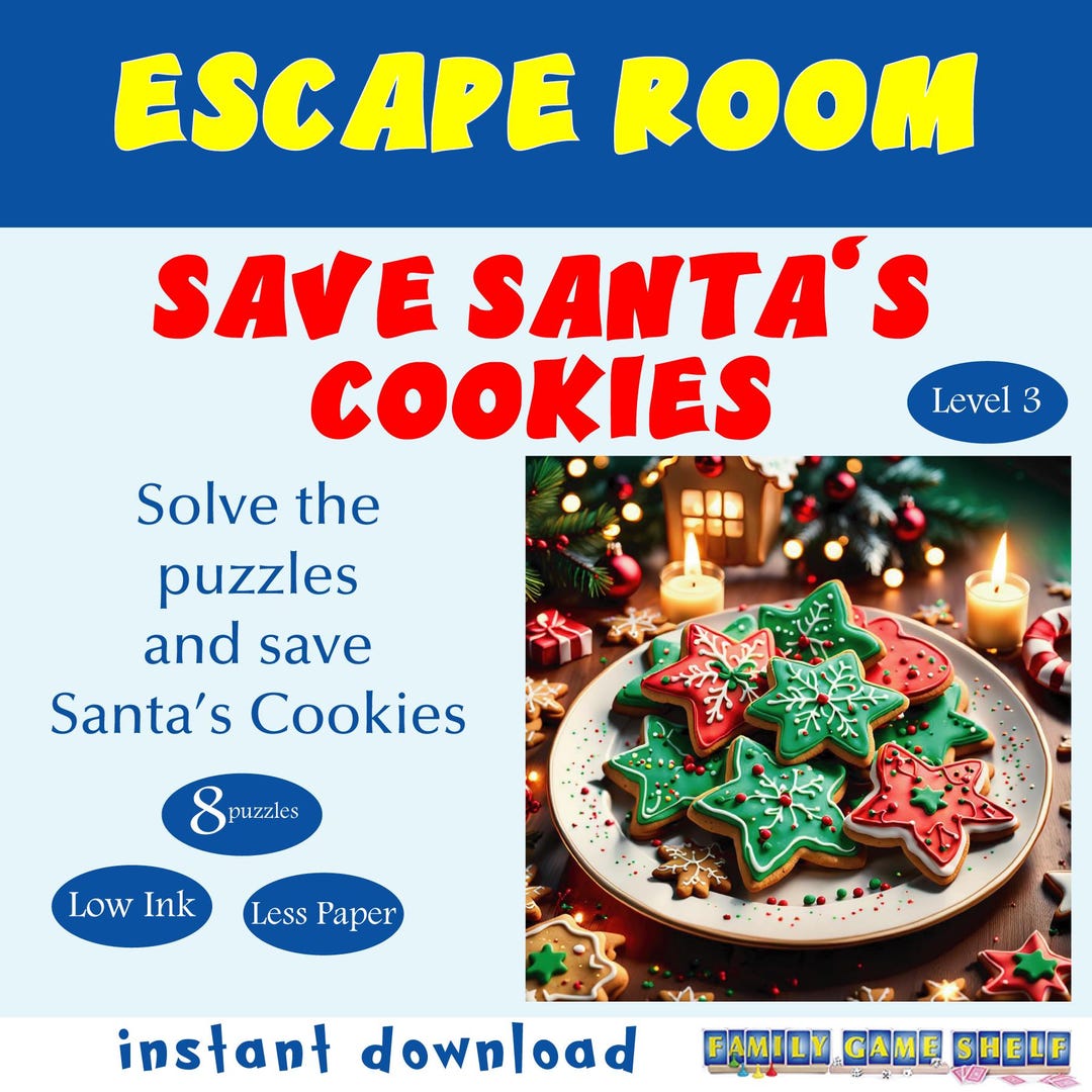 Christmas Escape Room Printable Save the Santa's Cookies Escape Room ...