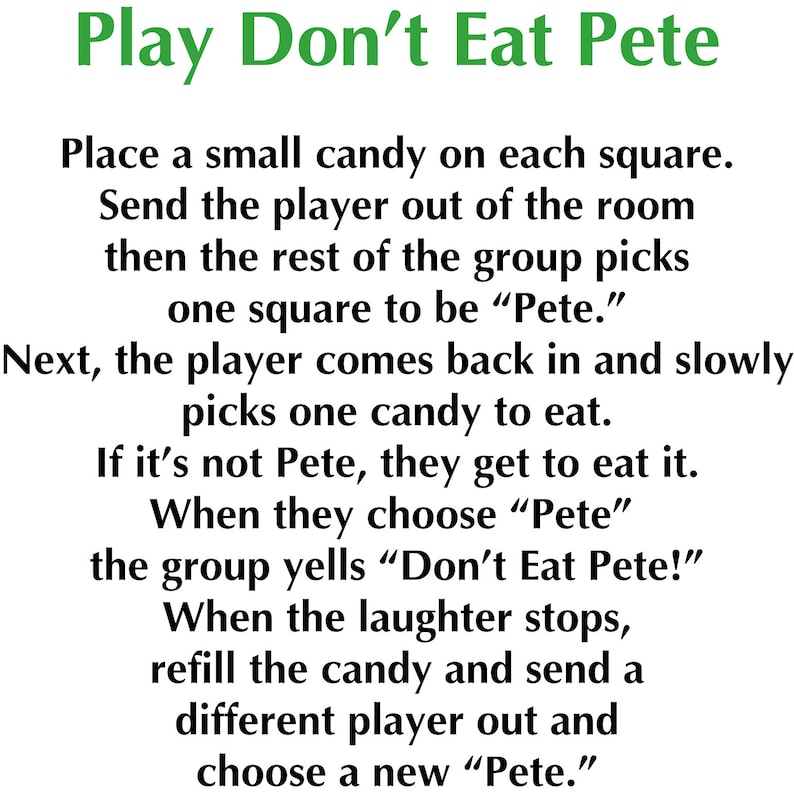 Printable Don't Eat Pete Thanksgiving Game Board, Thanksgiving Party ...