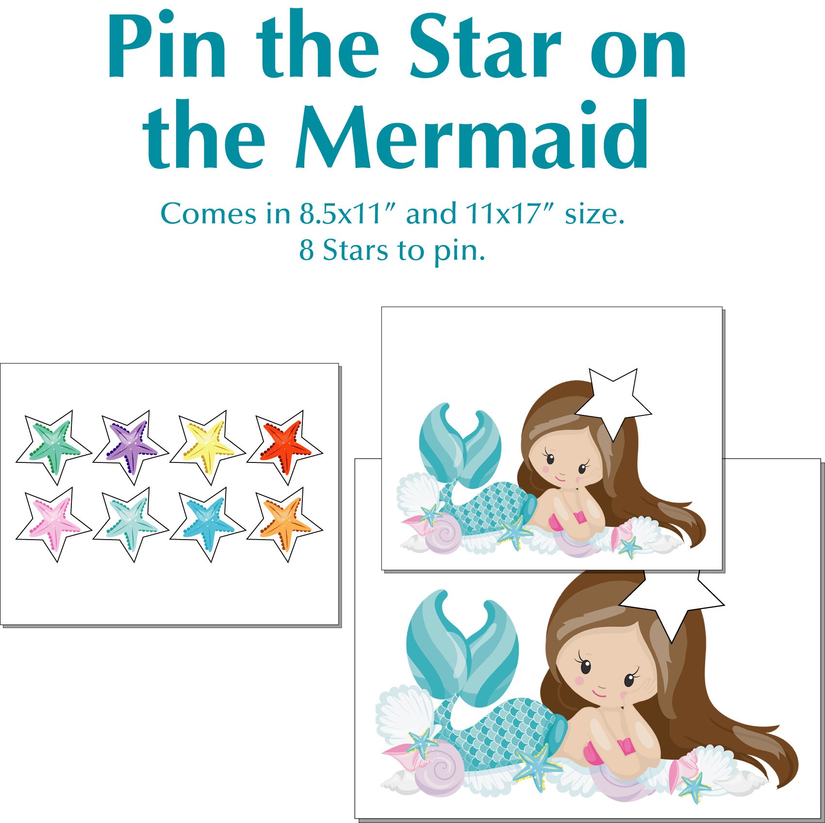 Preschool Mermaid Game Bundle, Printable Mermaid Games, Mermaid ...