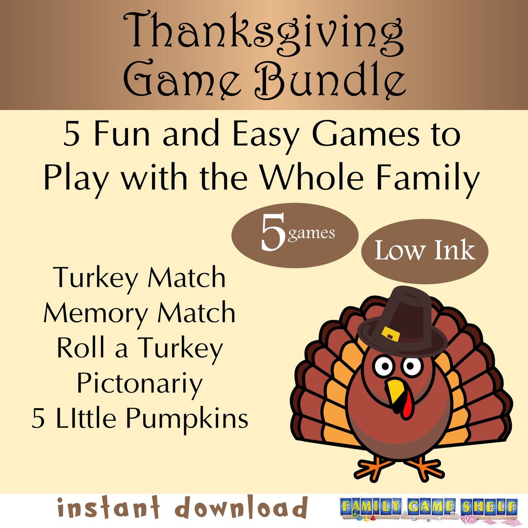Thanksgiving Games Bundle for Families, Printable Thanksgiving Games ...