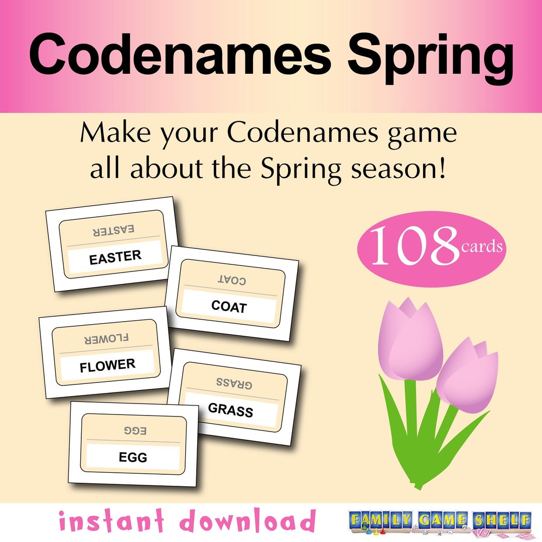 Printable Spring Themed Codename Add on Cards Codenames - Etsy