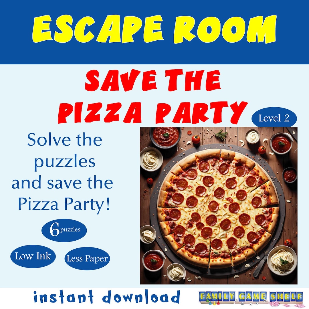 Pizza Escape Room Printable Save the Pizza Party Escape Room Kit for ...