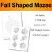 Printable Fall Themed Shape Mazes, Printable Fall Activity Sheets, Fall ...
