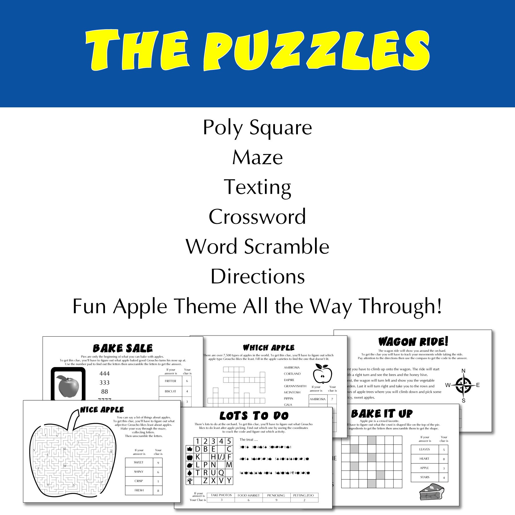 Printable Escape Room for Kids Party Game, Save the Apple Orchard ...